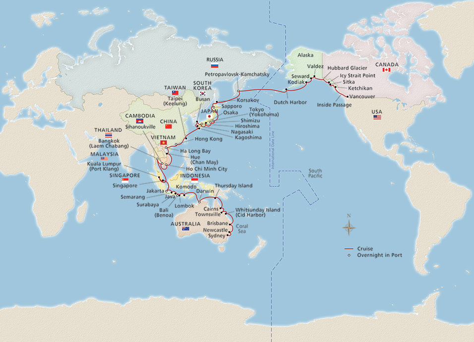 Australia, Asia & Alaska - Sydney to Vancouver - Cruise Overview